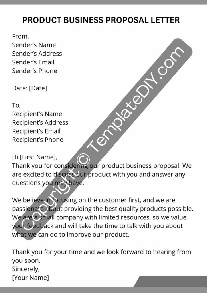 Product Business Proposal Letter Sample Template Pdf, Word