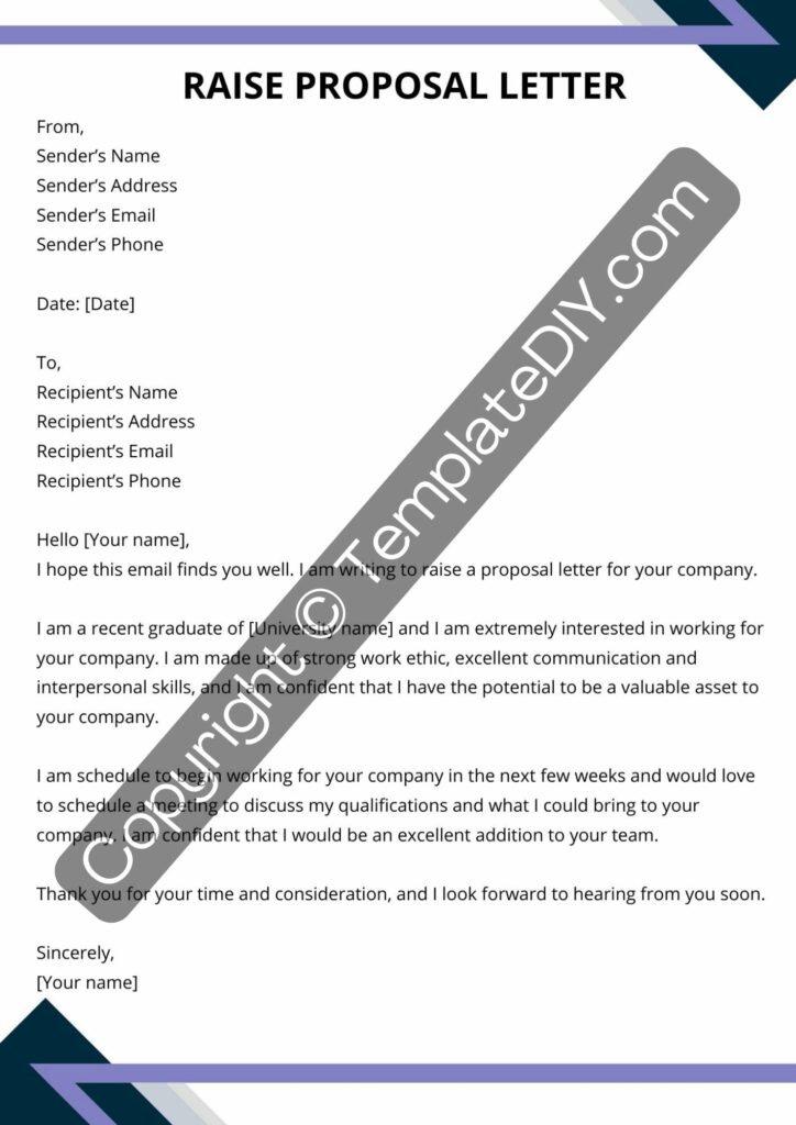 Raise Proposal Letter Sample Template Pdf, Word [Editable]