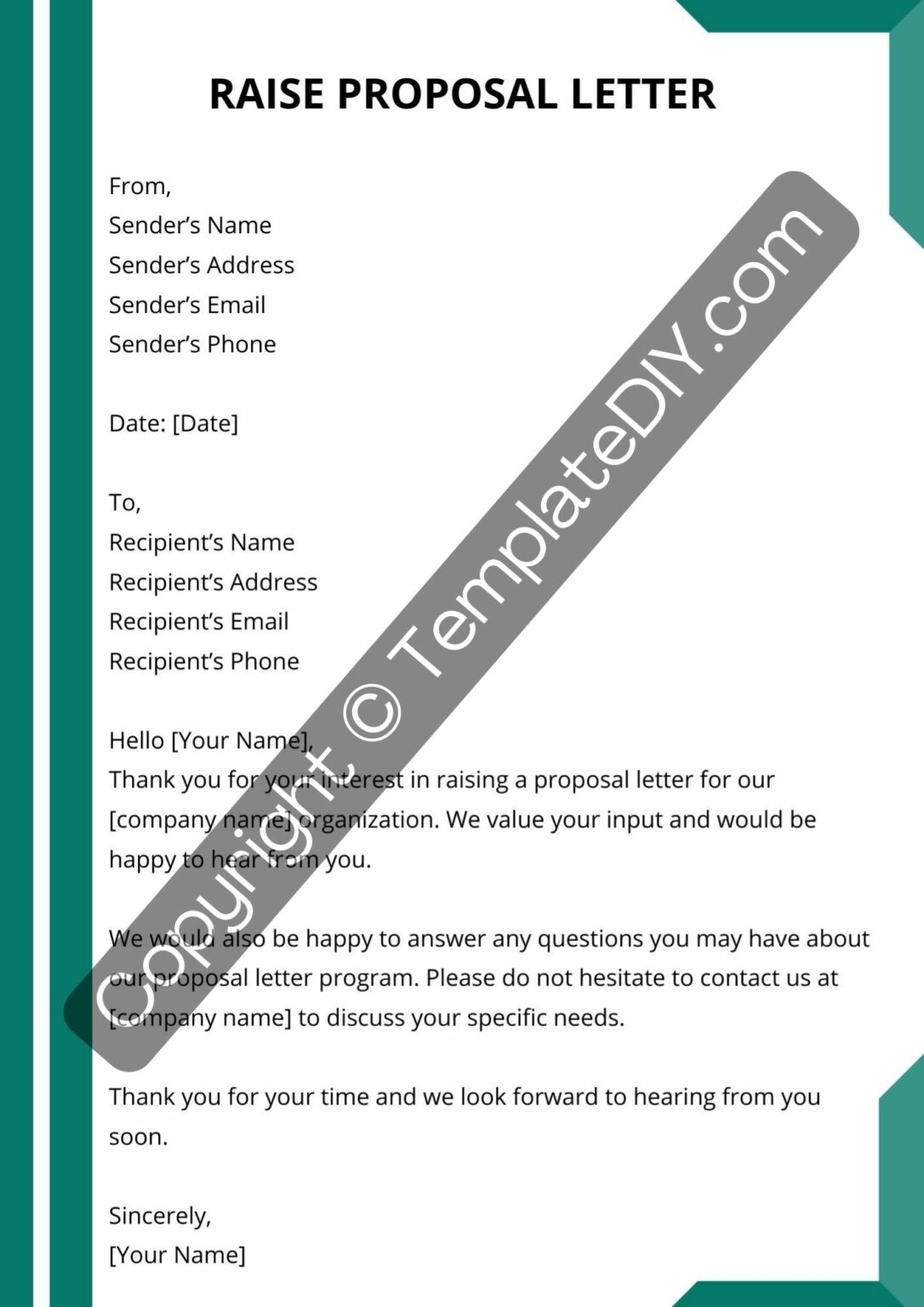 Raise Proposal Letter Sample Template Pdf, Word [Editable]