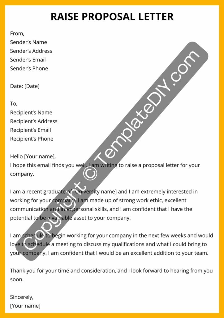 Raise Proposal Letter Sample Template Pdf, Word [Editable]