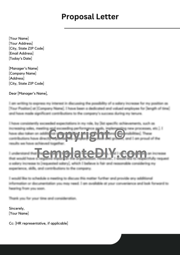 Salary Increase Request Letter Template Download