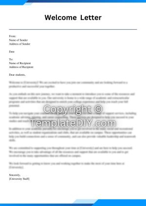 Welcome Letter to Students Sample with Examples [Word]