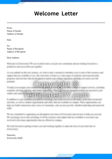 Welcome Letter to Students Sample with Examples [Word]