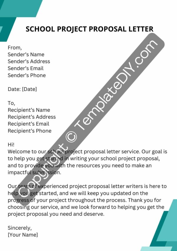 School Project Proposal Letter Sample Template Pdf, Word