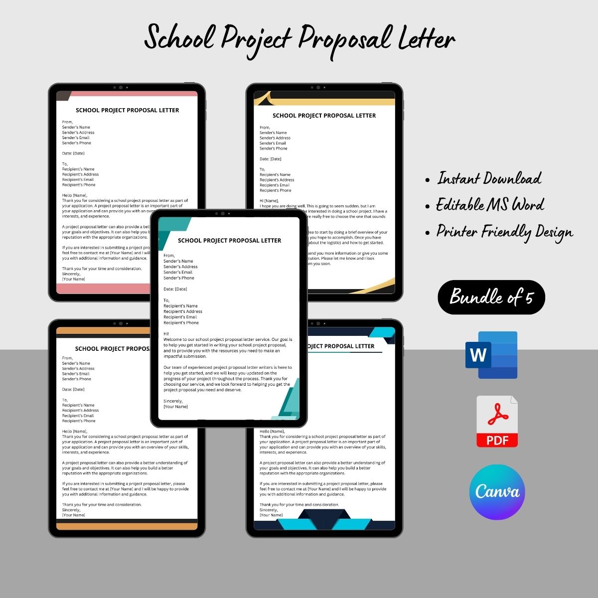 School Project Proposal Letter Sample Template Pdf, Word