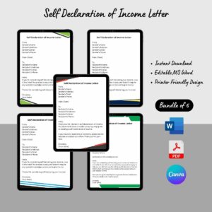 Self Declaration of Income Letter Sample Template Pdf, Word