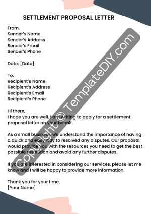 Settlement Proposal Letter Sample Template in Pdf, Word