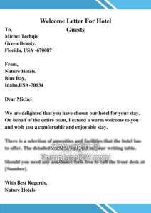 Download Hotel Guest Welcome Letter Template | PDF & Word