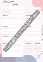 Action Tracker Template Blank Printable PDF, Word, Excel