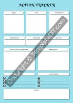 Action Tracker Template Blank Printable PDF, Word, Excel