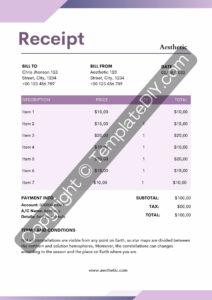 Aesthetic Receipt Template Blank Printable Pdf Excel, Word