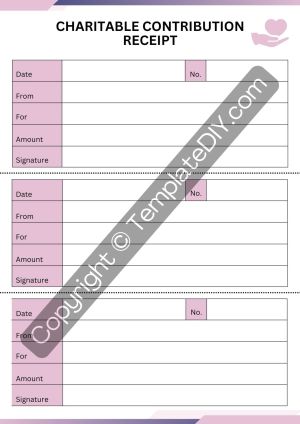 Charitable Contributions Receipt Template PDF, Excel, Word