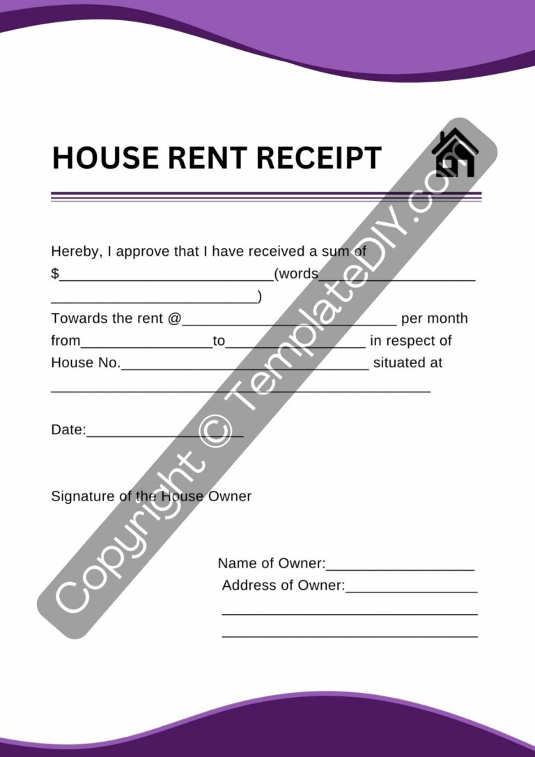 House Receipt Template Blank Printable In PDF, Excel, Word