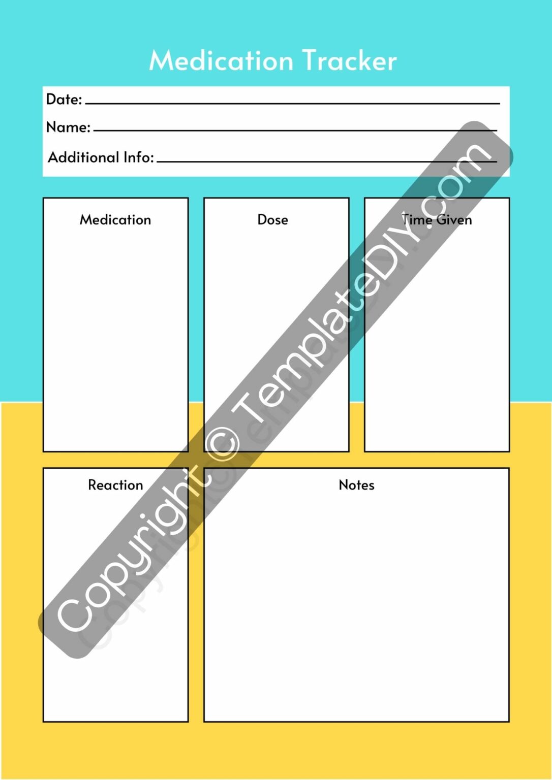 Medication Tracker Template Printable PDF, Word, Excel