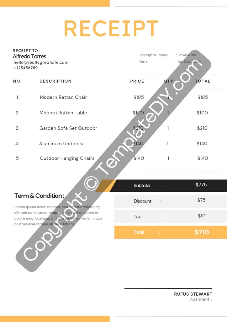 Transaction Receipt Template Printable PDF, Excel, Word
