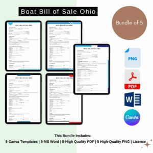 Boat Bill of Sale Ohio [OH] Form Template PDF, Word