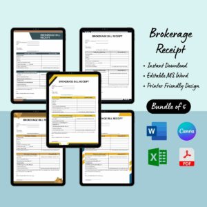 Brokerage Receipt Template – Download PDF, Excel, and Word