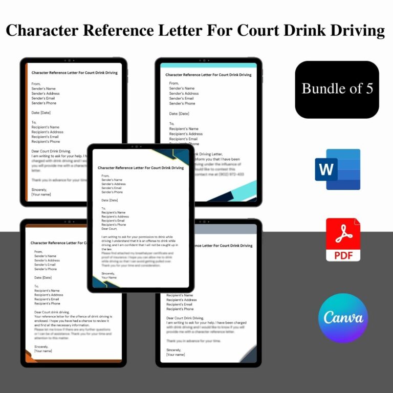 Character Reference Letter For Court Drink Driving Sample