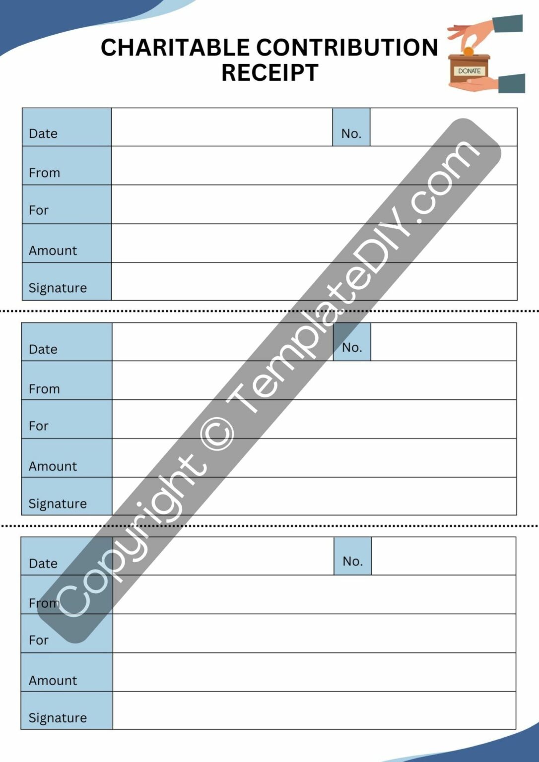 Charitable Contributions Receipt Template PDF, Excel, Word