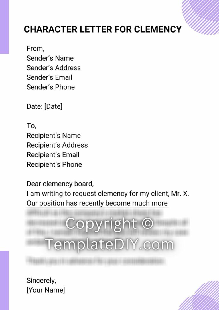 Character Letter for Clemency Template | PDF & Word