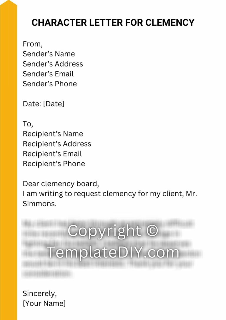 Character Letter for Clemency Template | PDF & Word