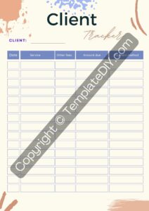 Client Tracker Template Blank Printable PDF, Word, Excel
