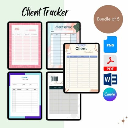 Client Tracker Template Blank Printable PDF, Word, Excel