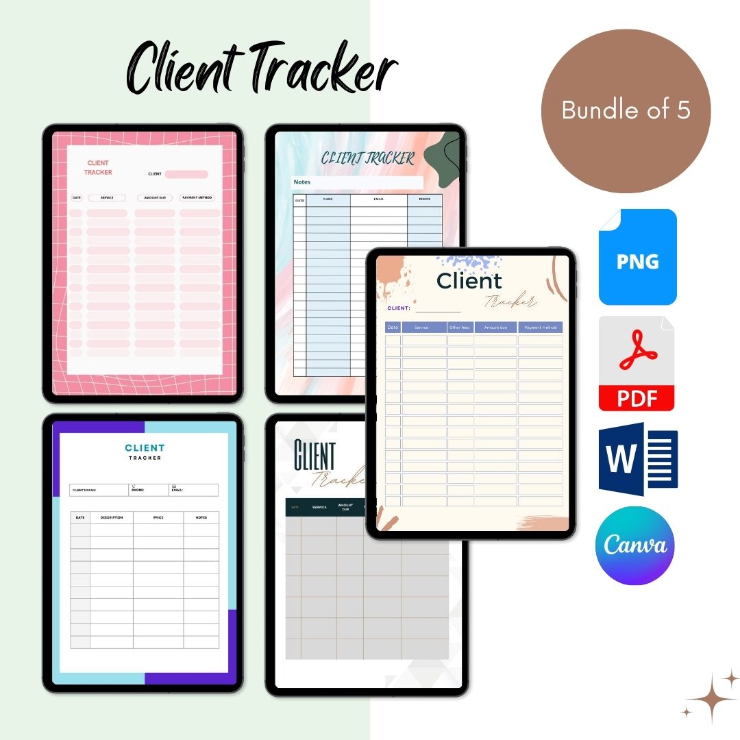 Client Tracker Template Blank Printable PDF, Word, Excel