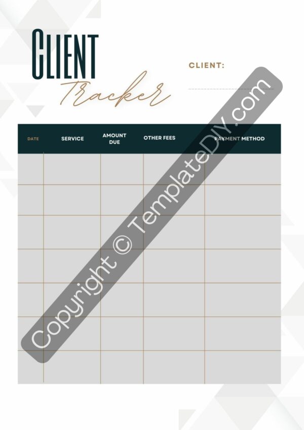 Client Tracker Template Blank Printable PDF, Word, Excel