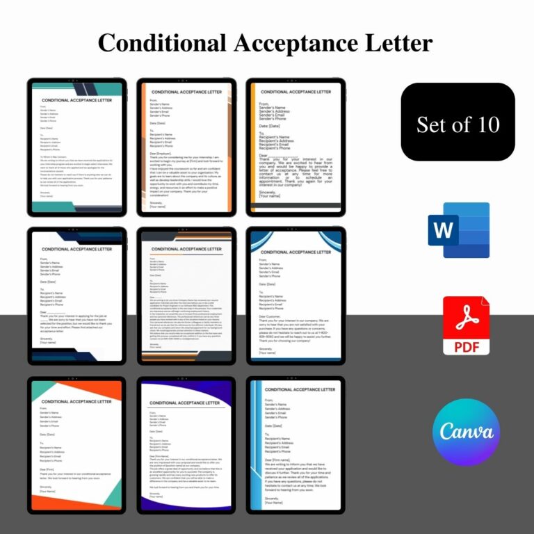Conditional Acceptance Letter Template | Download PDF & Word