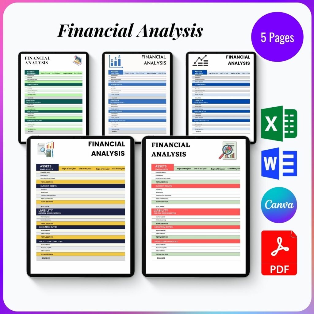 Financial Goal Planner Template Printable PDF, Word, Excel