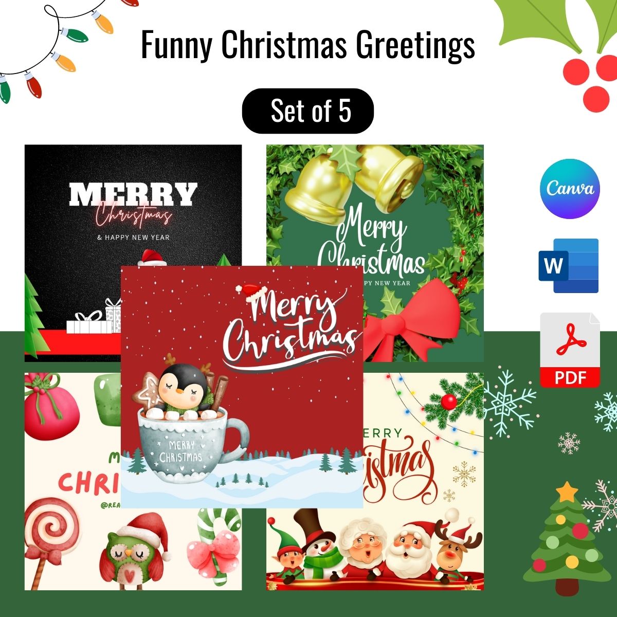 Funny Christmas Greetings Printable Templates [PDF, Word]