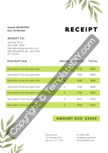 Handwritten Receipt Template Printable PDF, Excel, Word
