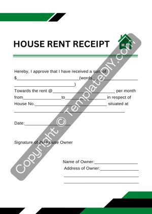 House Receipt Template Blank Printable In PDF, Excel, Word