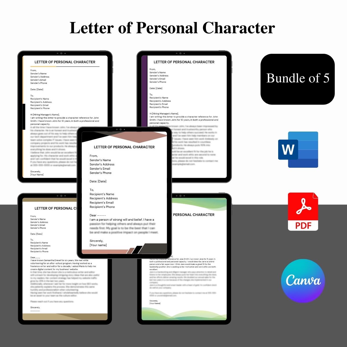 Letter of Personal Character Sample with Examples [Word]