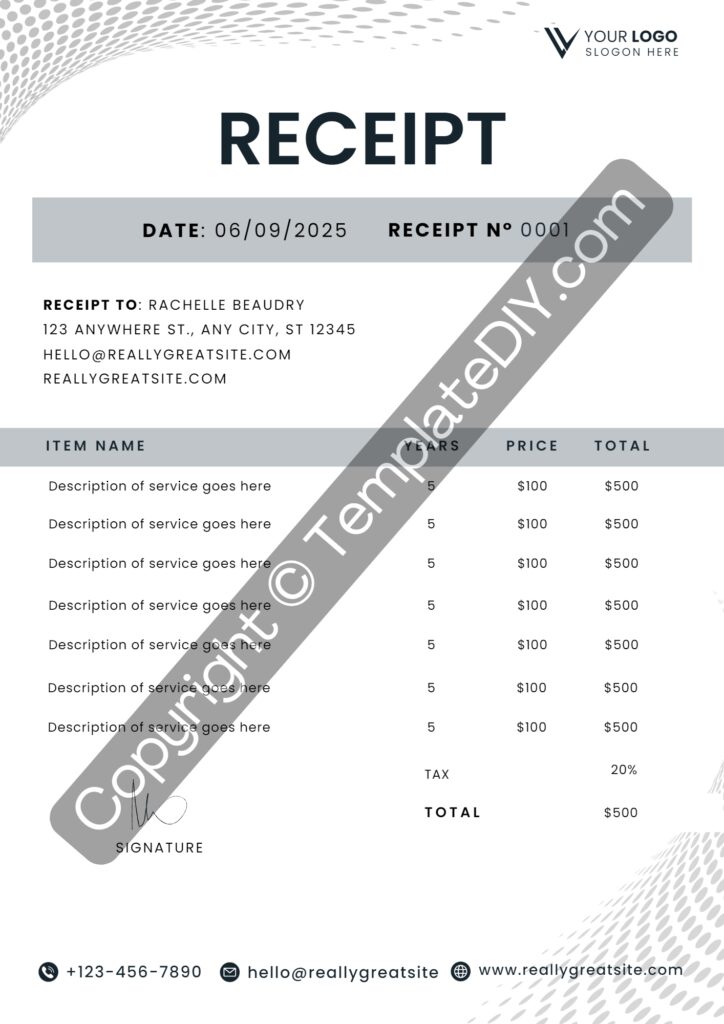 Warehouse Receipt Template Blank Printable [Pdf Excel Word]