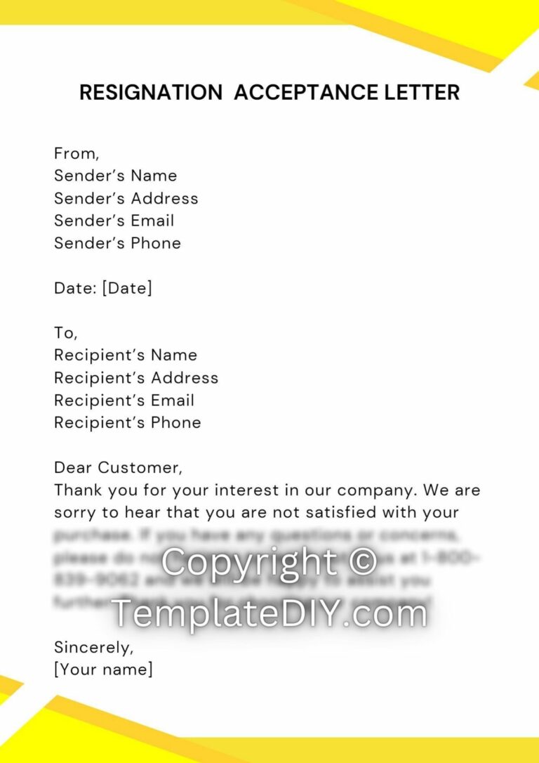 Resignation Acceptance Letter Sample Template Examples