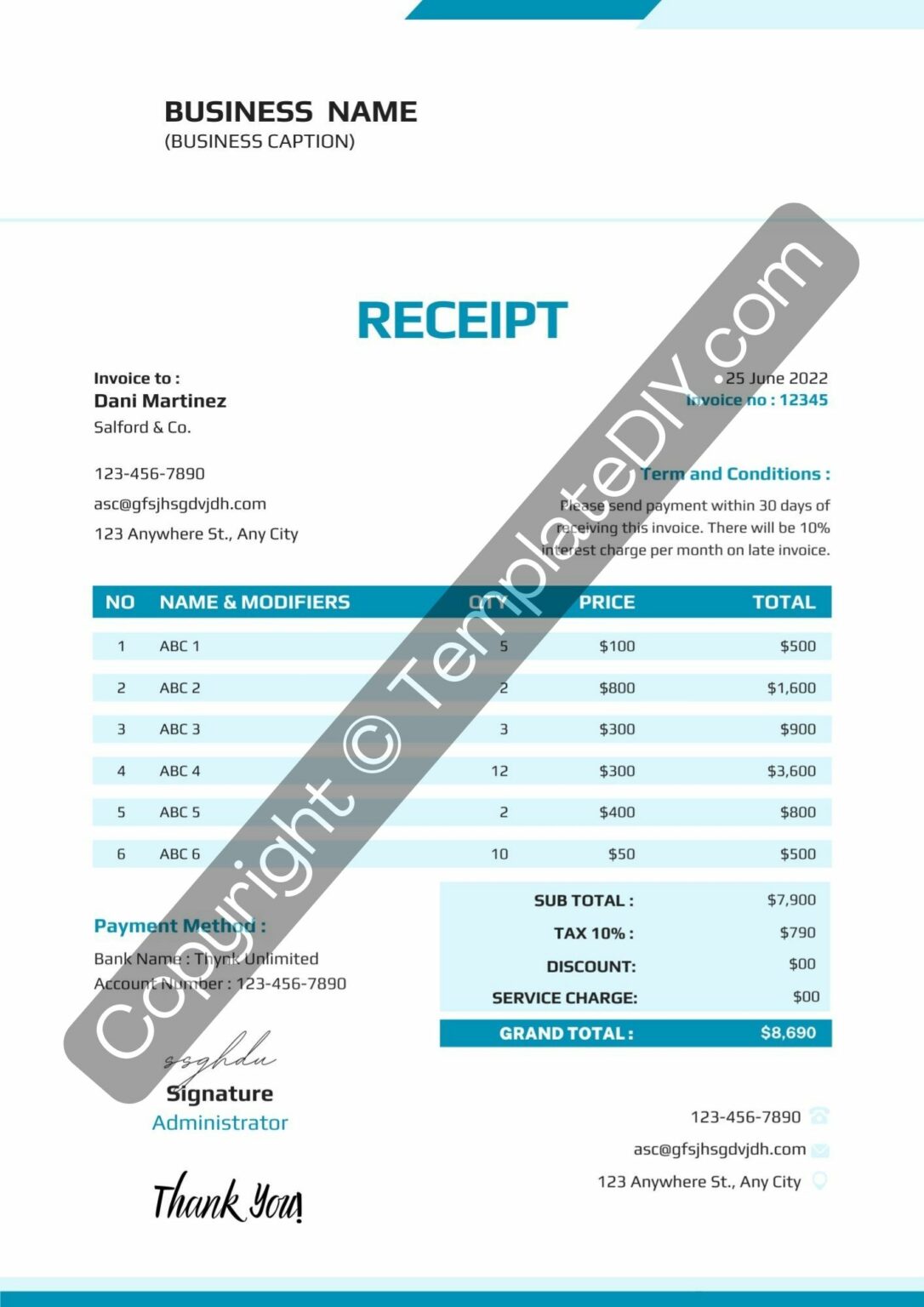 Thermal Printer Receipt Template Blank Printable [Pdf, Word]