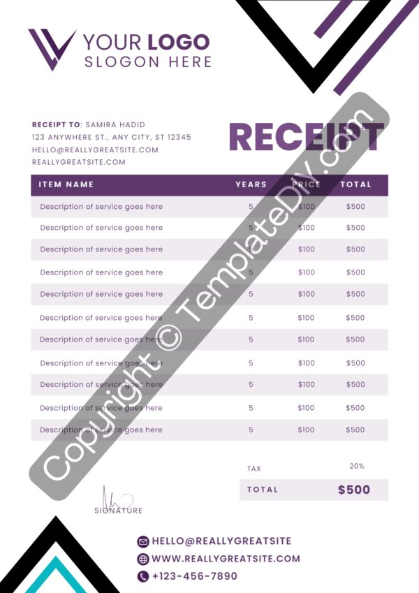 Warehouse Receipt Template Blank Printable [Pdf Excel Word]