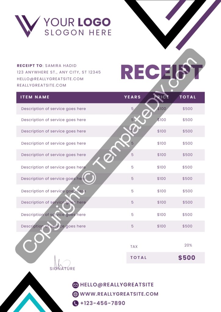 Warehouse Receipt Template Blank Printable [Pdf Excel Word]