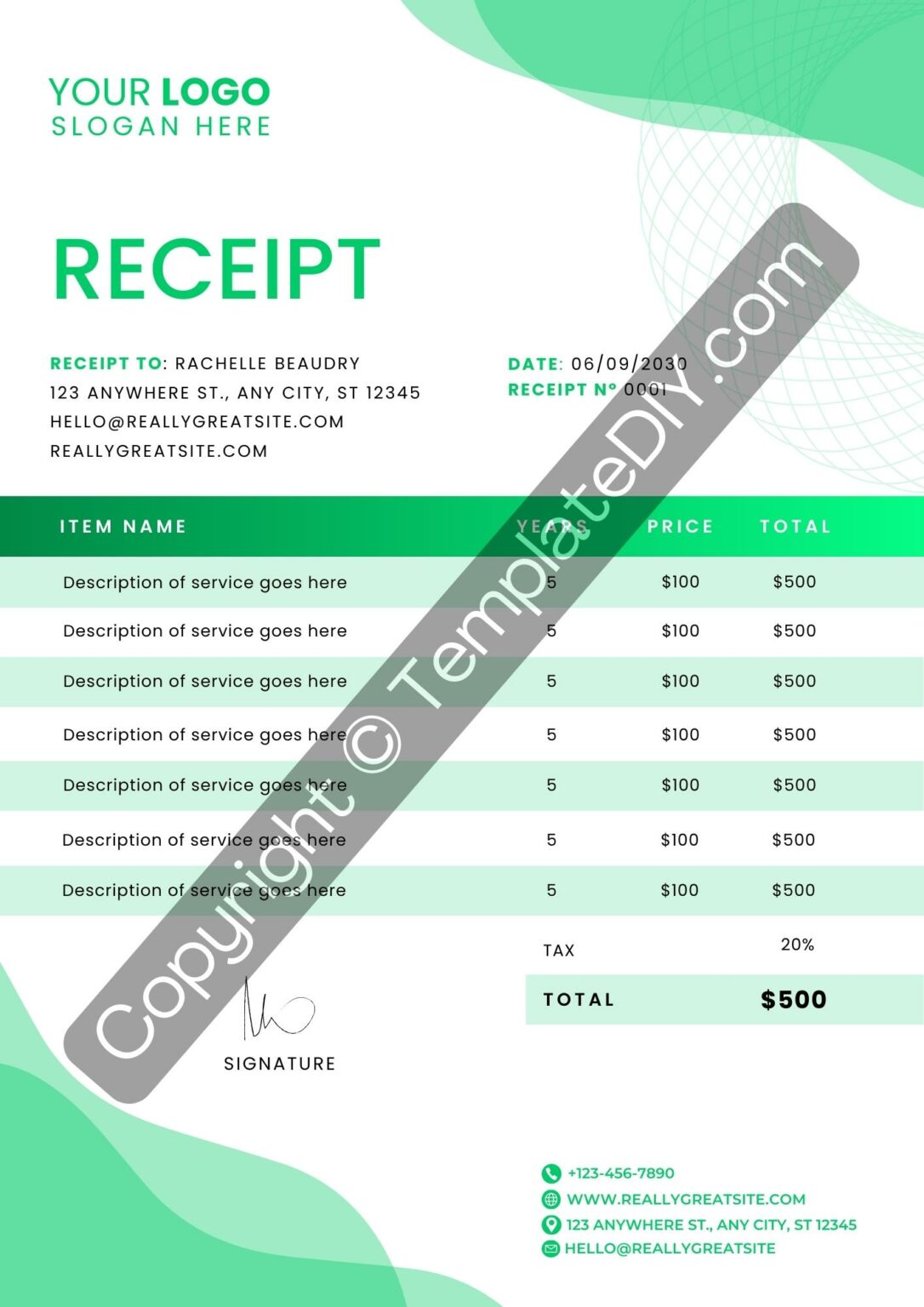 Warehouse Receipt Template Blank Printable [Pdf Excel Word]