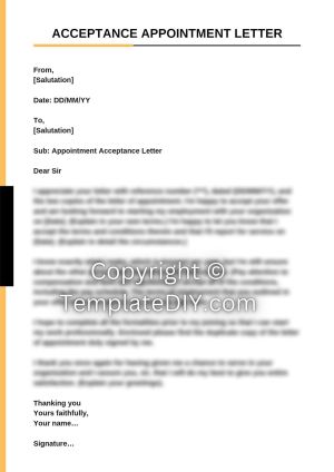 Acceptance Appointment Letter Sample with Examples [Word]