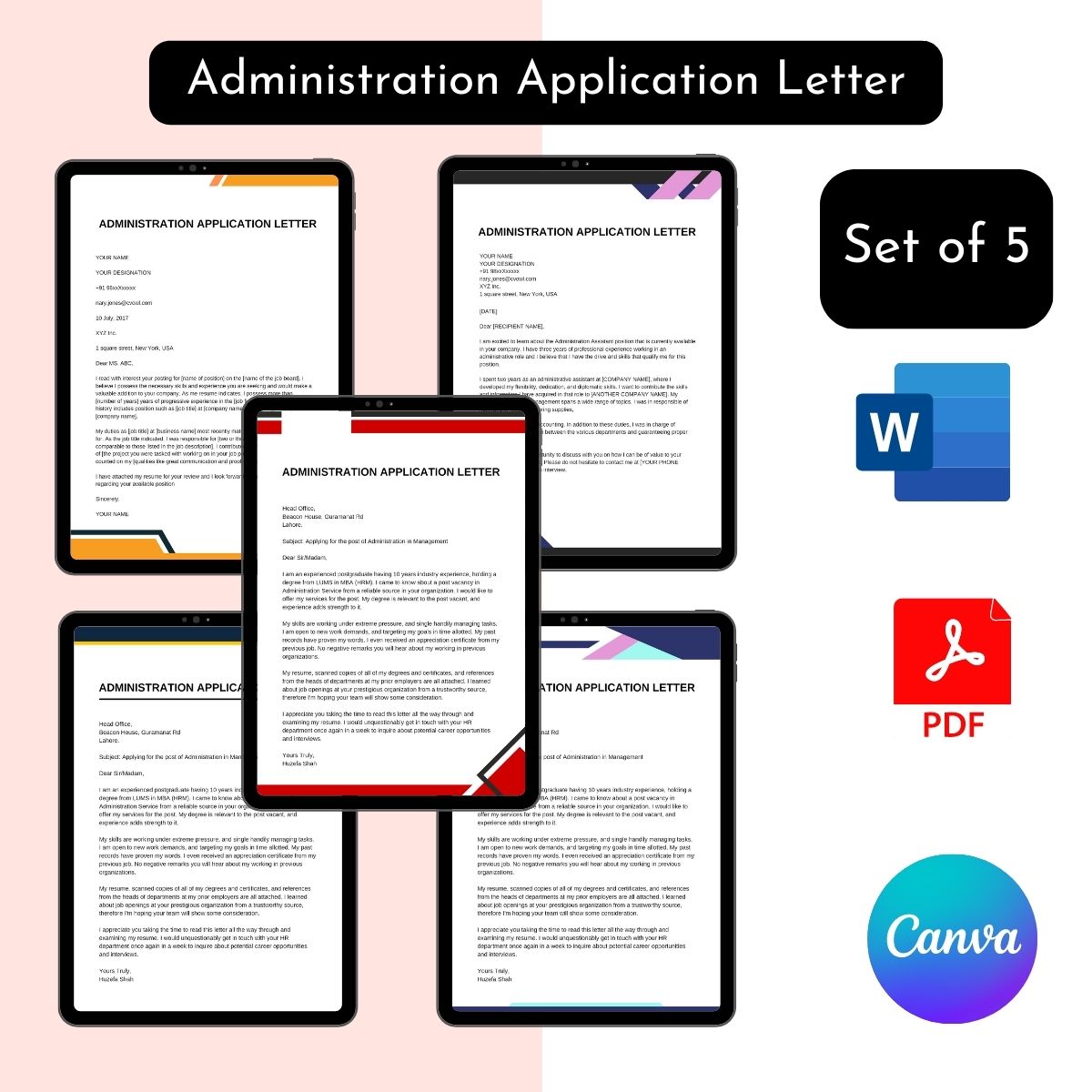 Administration Application Letter Sample with Examples