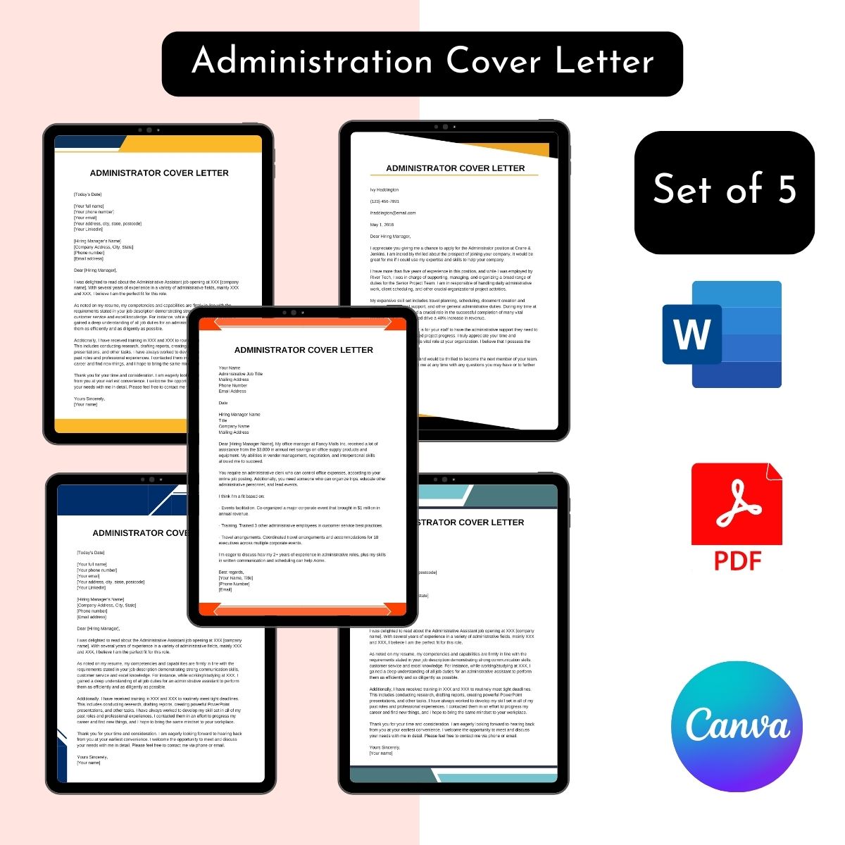 Administration Cover Letter Sample with Examples [Word]