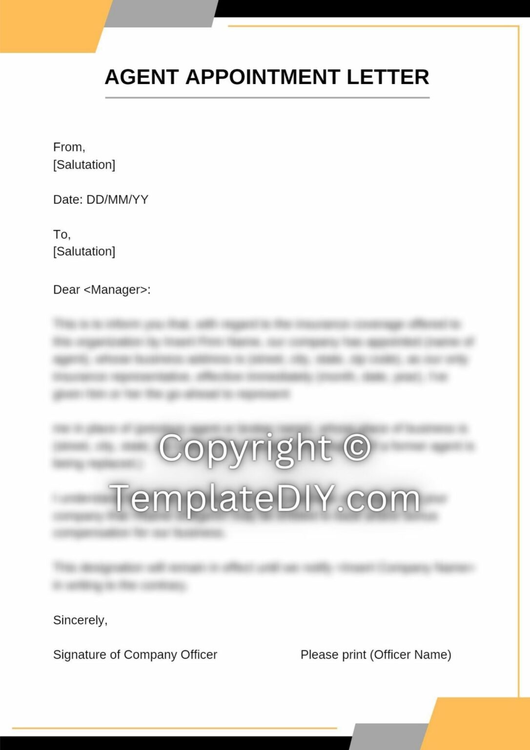 Agent Appointment Letter Sample with Examples [Word]