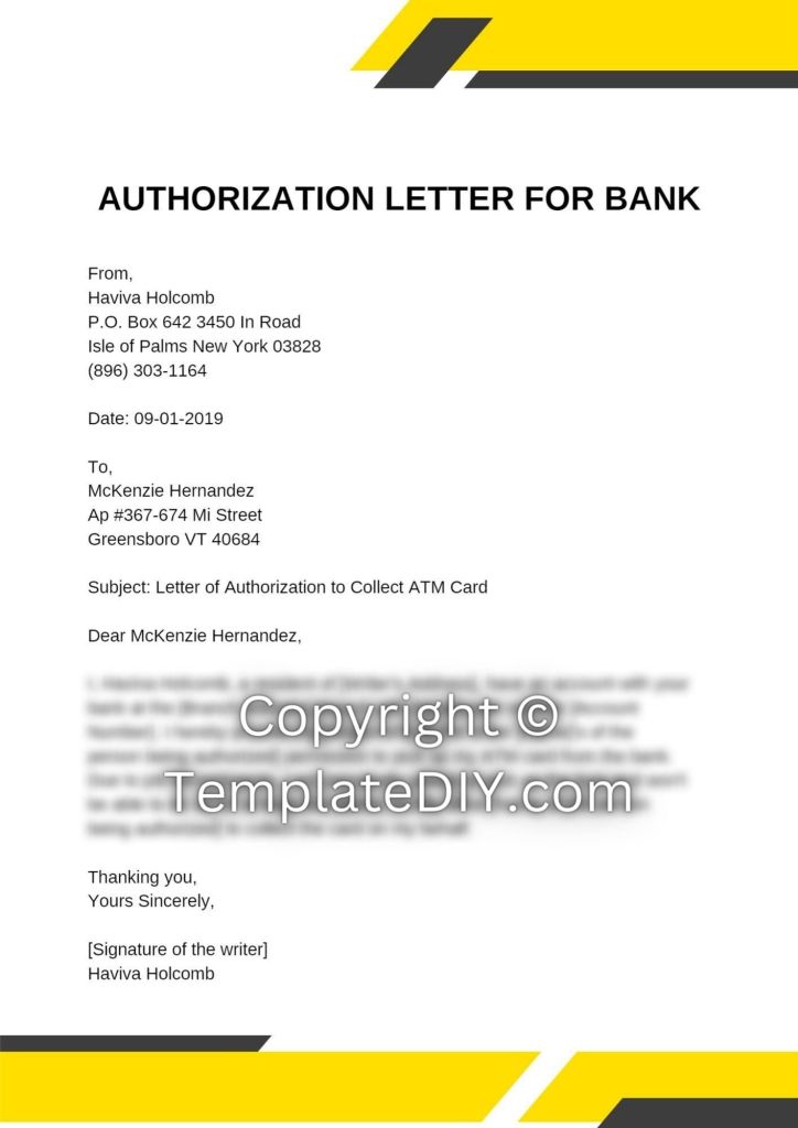 Easy Bank Authorization Letter Template – Quick Download