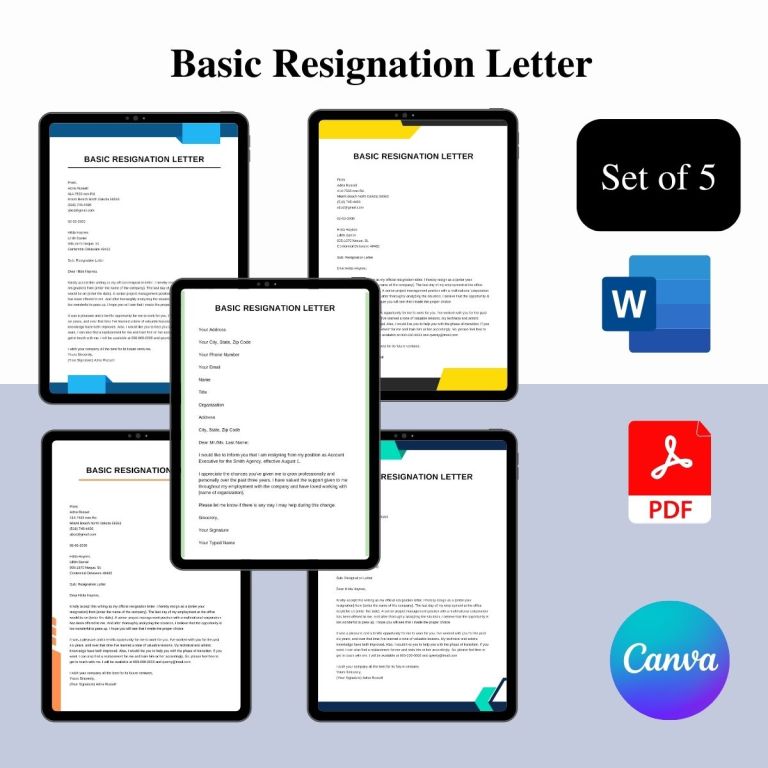 Basic Resignation Letter Sample with Examples [Word]