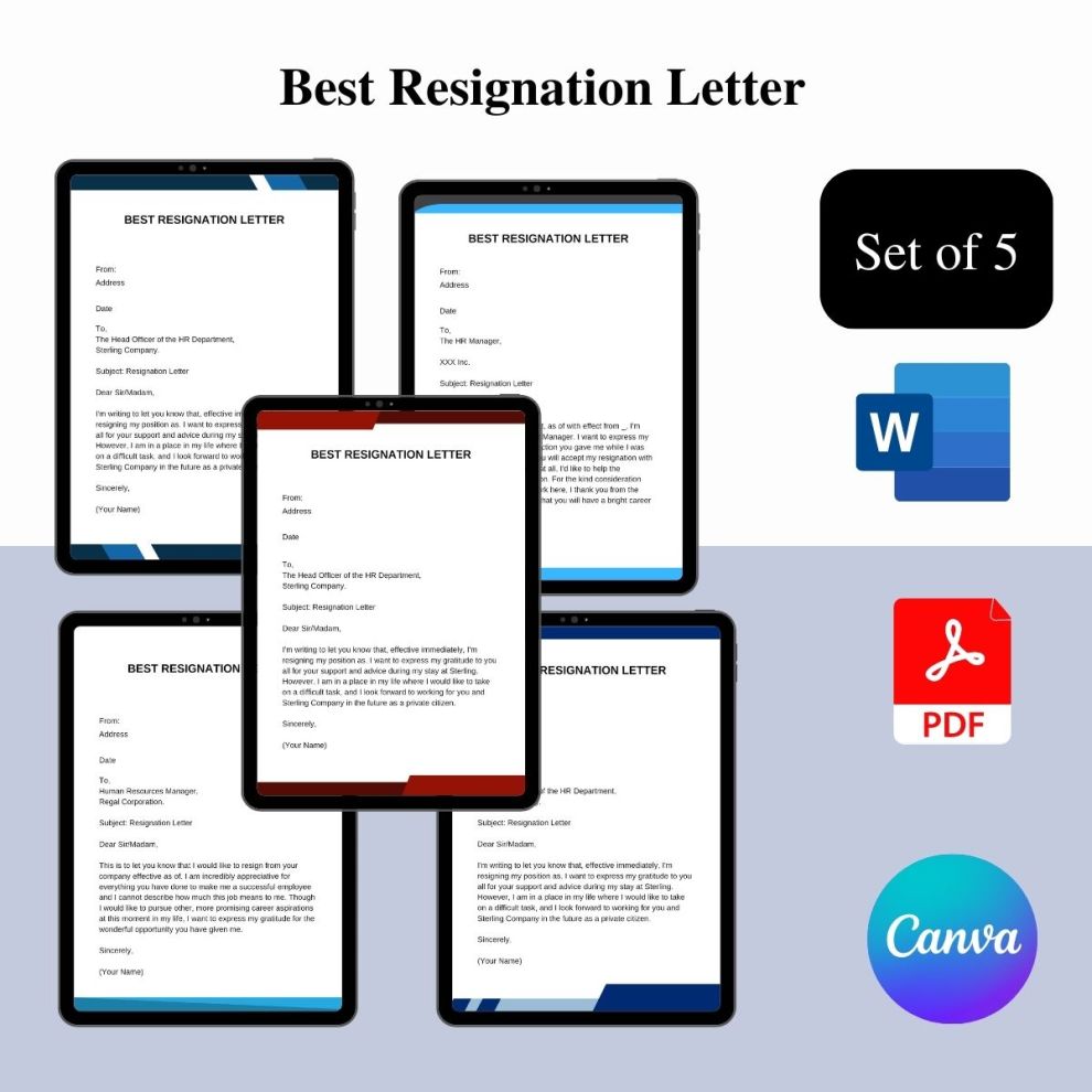 Best Resignation Letter Sample with Examples [Word]