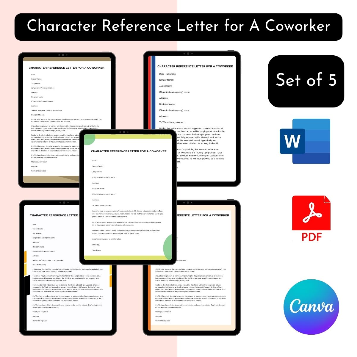Coworker Character Reference Letter Sample & Template