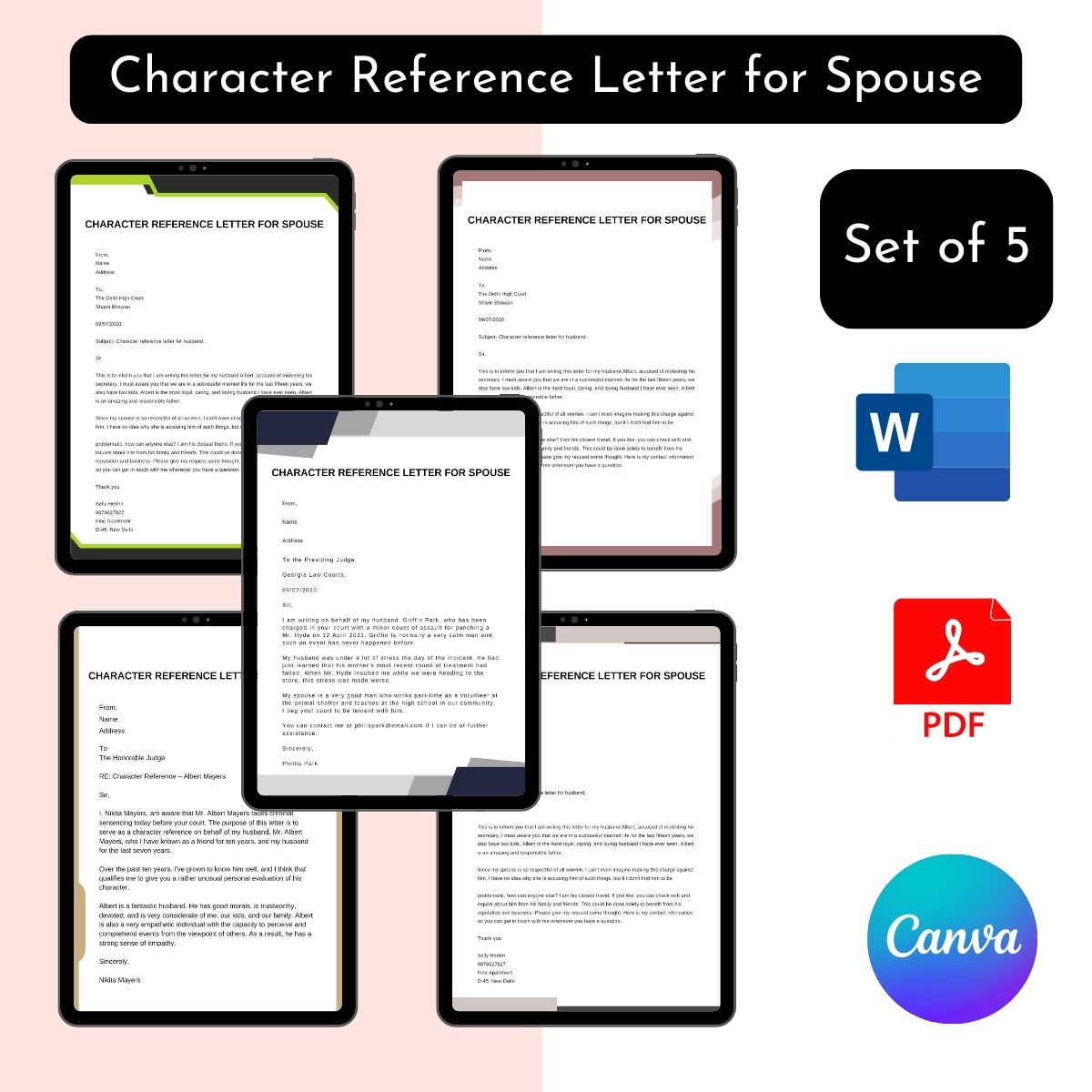 Character Reference Letter for Spouse Sample with Examples